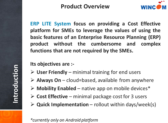 WINCOM IT SOLUTIONS SDN BHD. - ERP